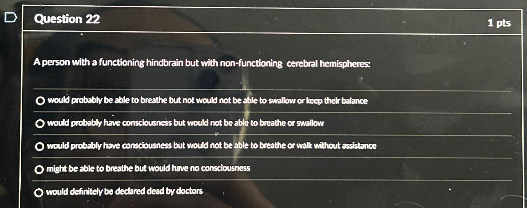Solved Question 221 ﻿ptsA person with a functioning | Chegg.com