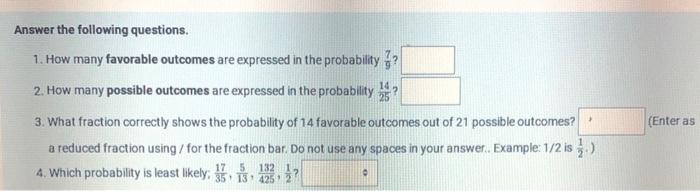 Solved Answer the following questions. 1. How many favorable | Chegg.com