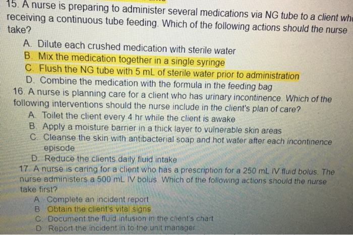 Solved 31. A nurse is preparing to administer a controlled | Chegg.com