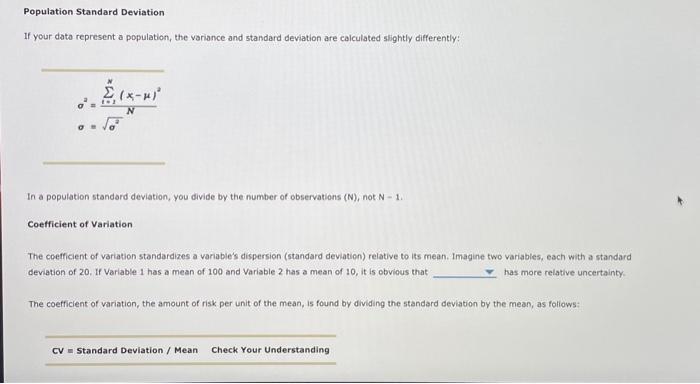 Solved 19. Variance and standard deviation The most common | Chegg.com