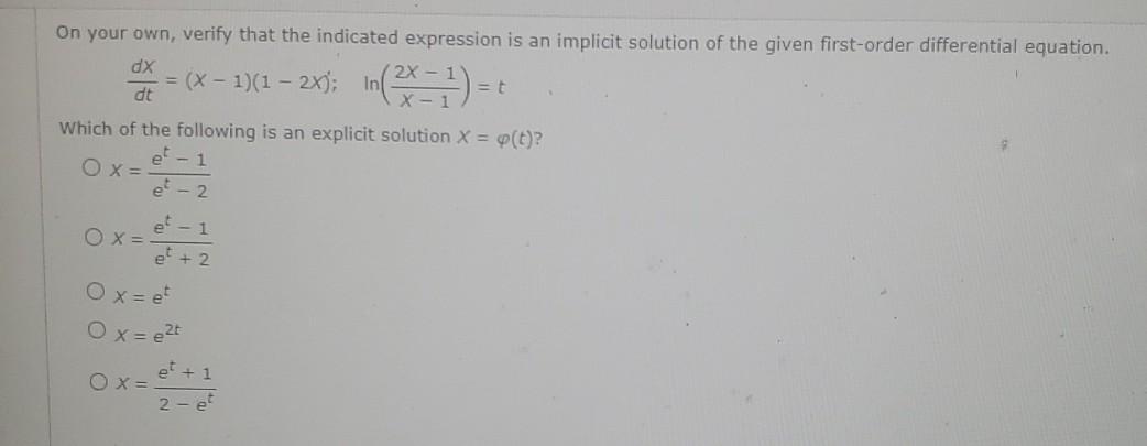 Solved On your own, verify that the indicated expression is | Chegg.com