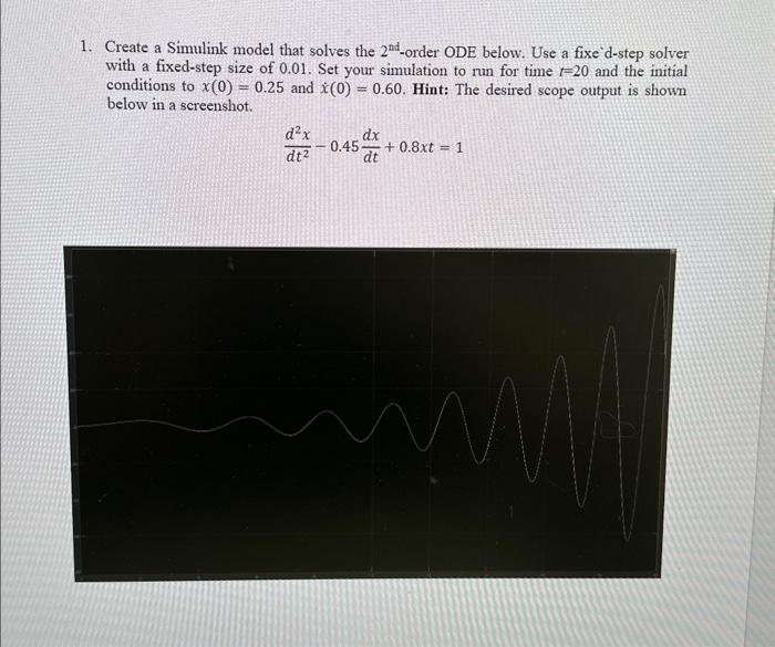 Solved Create a Simulink model that solves the 2nd -order | Chegg.com