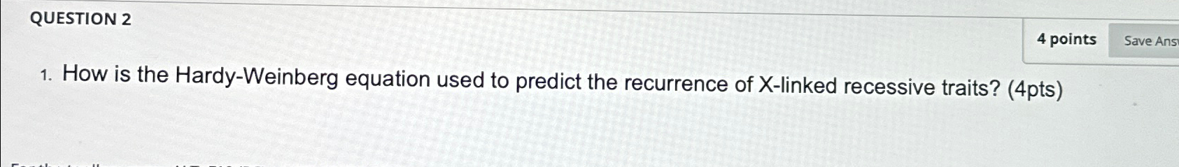 Solved QUESTION 24 ﻿pointsHow is the Hardy-Weinberg equation | Chegg.com