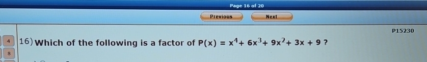 Solved Which of the following is a factor of | Chegg.com