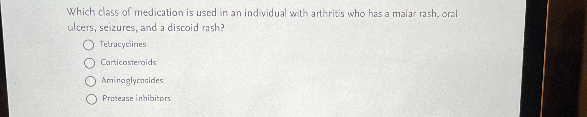 Solved Which class of medication is used in an individual | Chegg.com