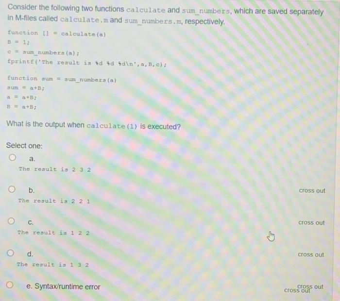 Solved Consider the following function, saved in an M-file | Chegg.com
