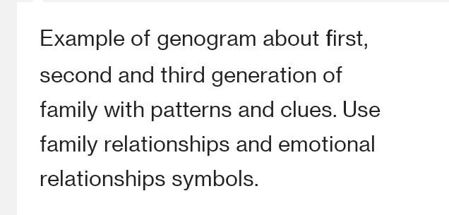 Solved Example of genogram about first, second and third | Chegg.com