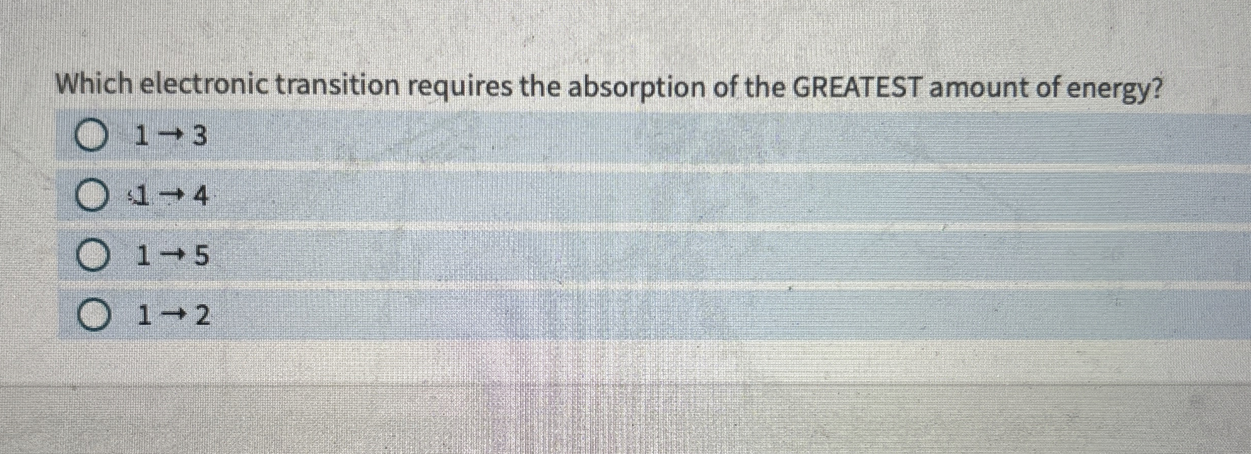Solved Which electronic transition requires the absorption | Chegg.com