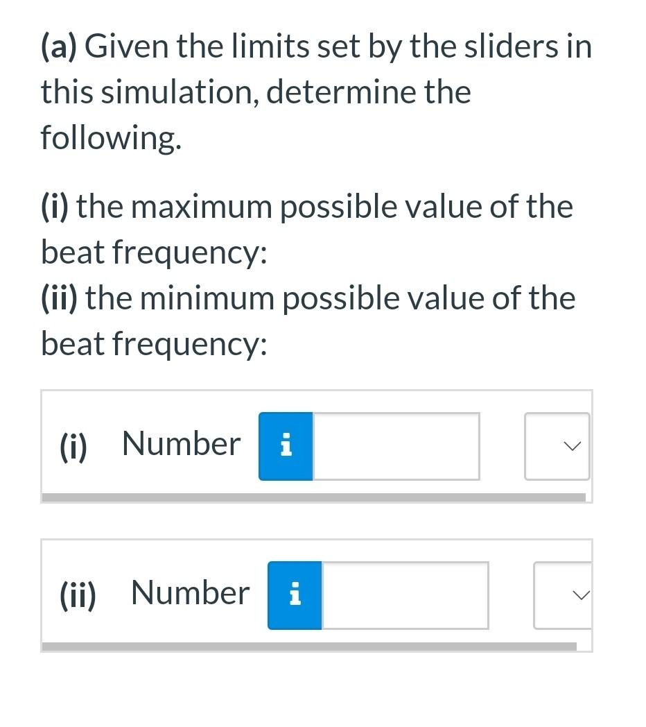 Solved A Given The Limits Set By The Sliders In This 