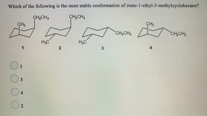 Solved Which of the following is the most stable | Chegg.com
