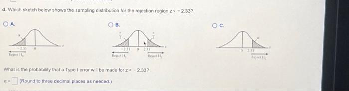 Solved For each of the following rejection regions, sketch | Chegg.com