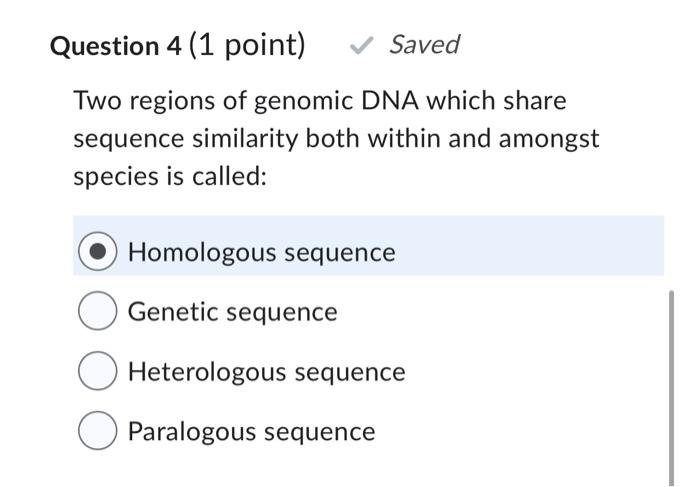 Solved Two regions of genomic DNA which share sequence | Chegg.com