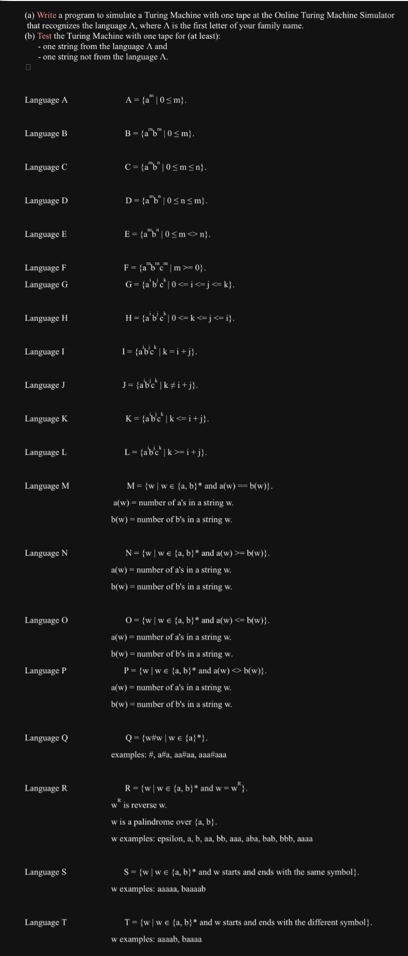 Solved A ﻿write A Program To Simulate A Turing Machine 