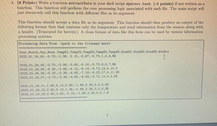 Solved You Will Be Writing A Shell Script Wparser Bash That Chegg