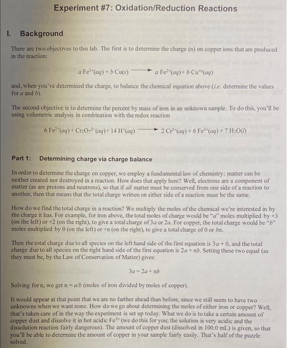 Solved Determine the:-moles of copper-moles of iron-the | Chegg.com