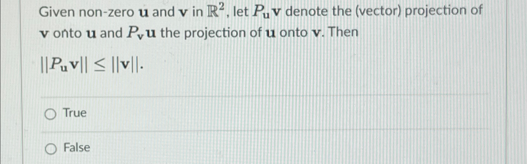Solved Given non-zero u ﻿and v ﻿in R2, ﻿let Puv ﻿denote the | Chegg.com