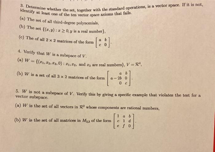Solved identify at least one of the ten vector space axioms | Chegg.com