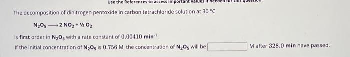 Solved The decomposition of dinitrogen pentoxide in carbon | Chegg.com