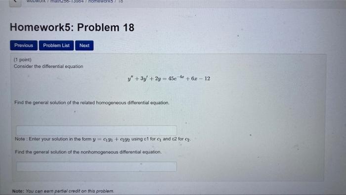 Solved wwwrath 200-13004 homework 10 Homework5: Problem 18 | Chegg.com
