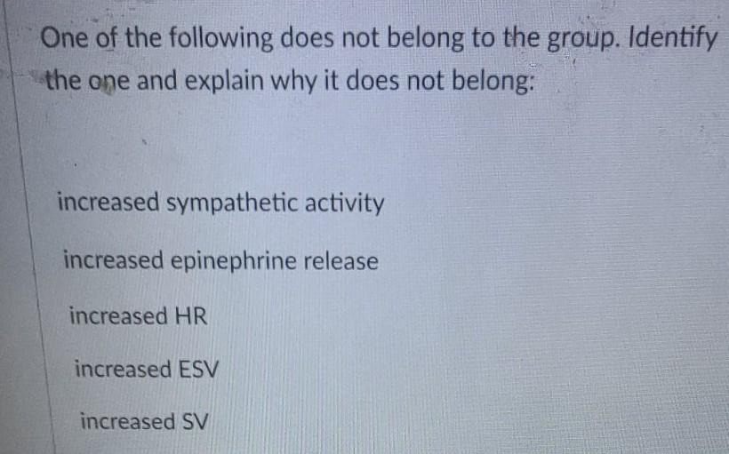 Solved One of the following does not belong to the group. | Chegg.com