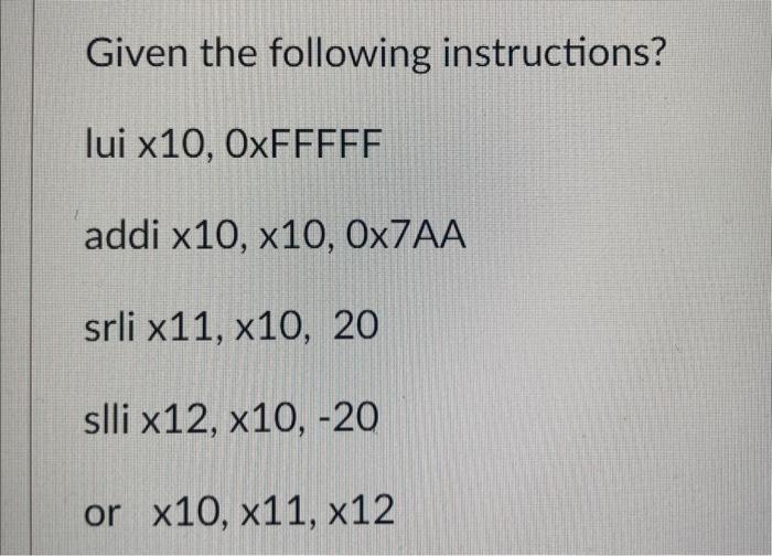 Solved Hello! I need the content of x10 after each line of | Chegg.com