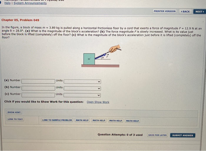 Solved Help System Announcements PRINTER VERSION (BACK NEXT | Chegg.com