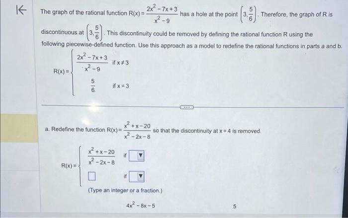 Solved The graph of the rational function R(x)=x2−92x2−7x+3 | Chegg.com