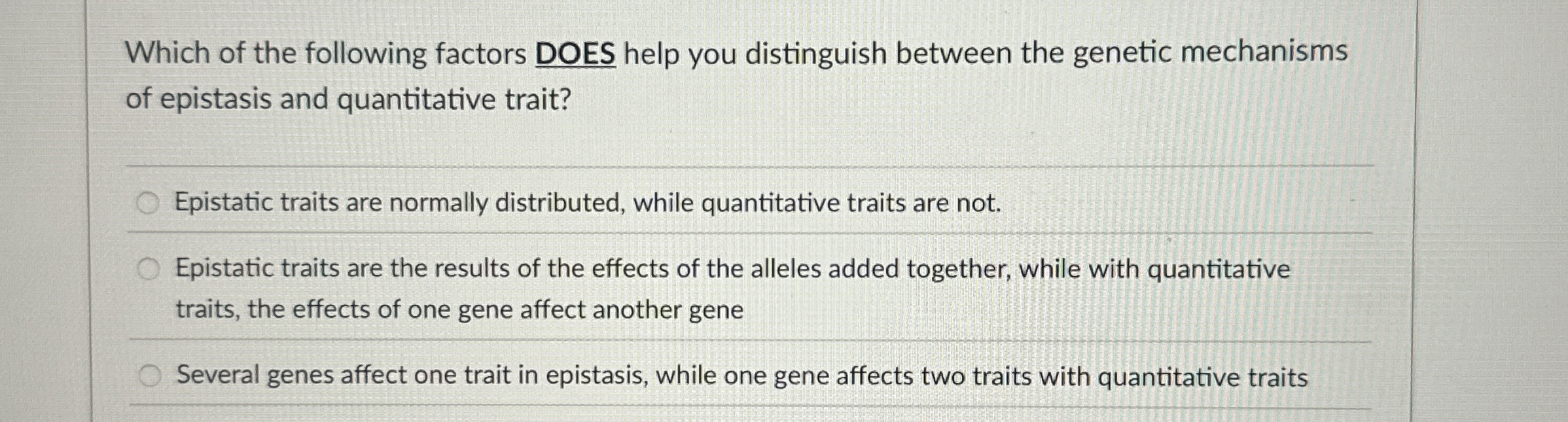 Solved Which of the following factors DOES help you | Chegg.com