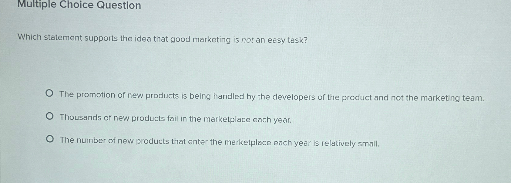 Solved Multiple Choice QuestionWhich statement supports the | Chegg.com