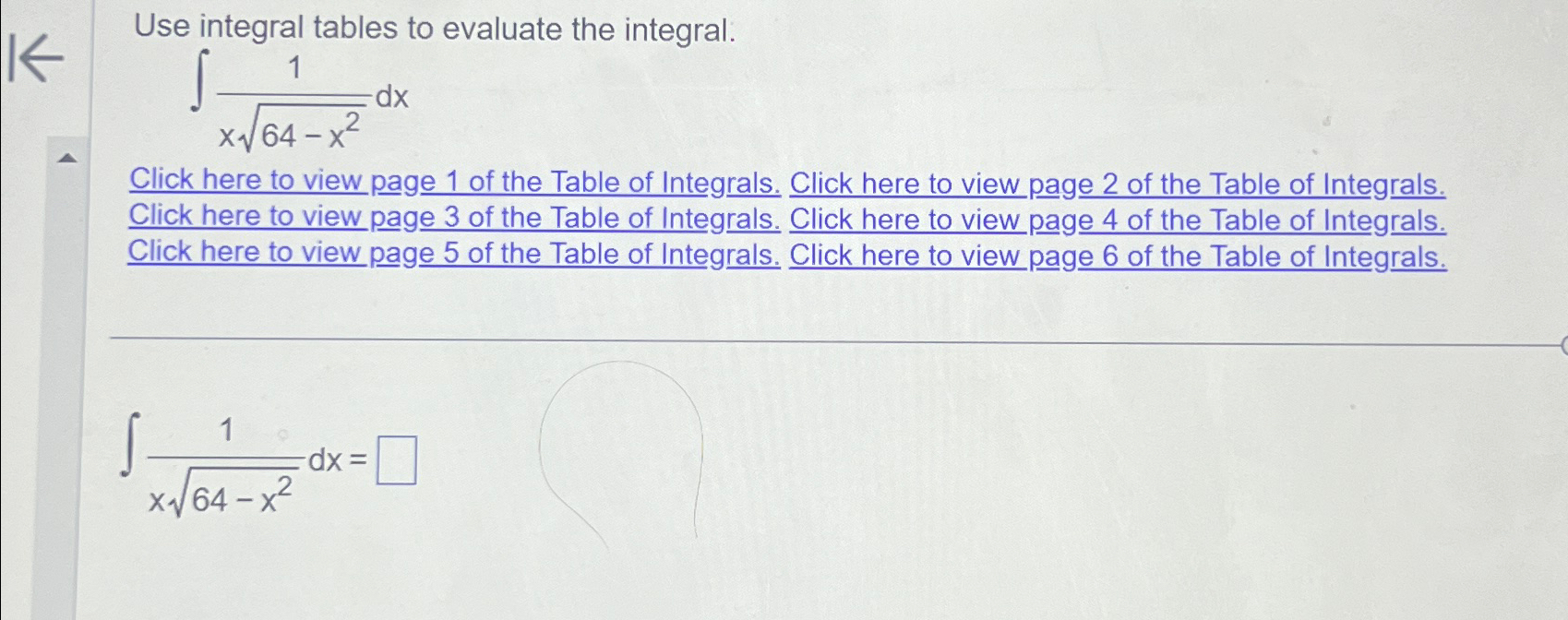 Solved Use integral tables to evaluate the | Chegg.com