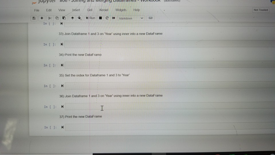 Solved Complete the notebook Joining and Merging Dataframes | Chegg.com