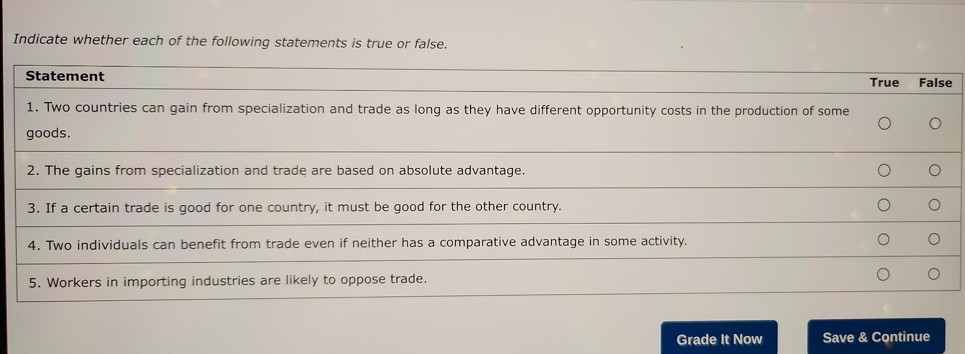 Solved Indicate whether each of the following statements is | Chegg.com