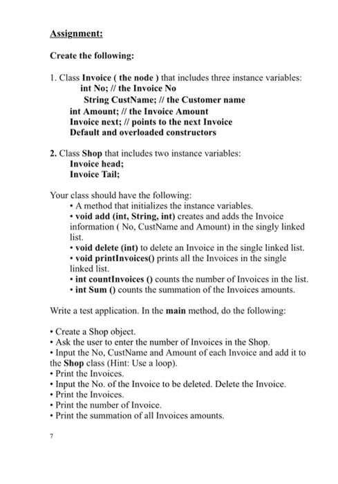 Solved Assignment: Create the following: 1. Class Invoice | Chegg.com