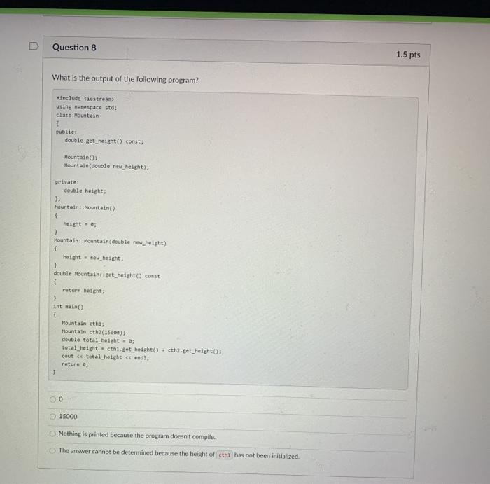 Solved Question 1 1.5 pts Which of the following hides the | Chegg.com