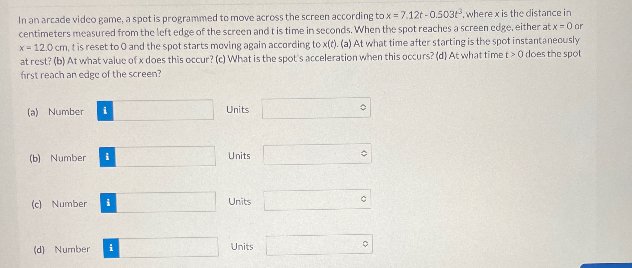 Solved In an arcade video game, a spot is programmed to move | Chegg.com