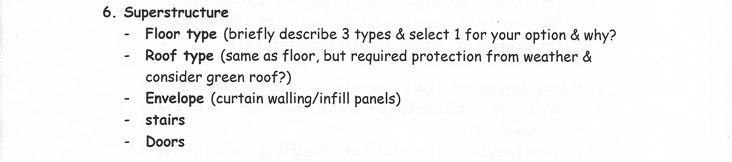 Solved SuperstructureFloor type (briefly describe 3 ﻿types & | Chegg.com