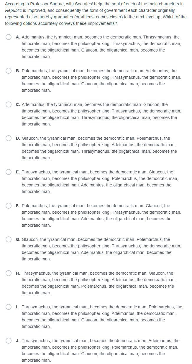 Solved by an EXPERT According to Professor Sugrue, with Socrates' help ...