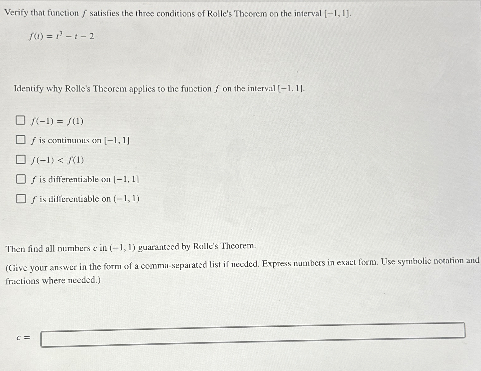 Solved Verify that function f ﻿satisfies the three | Chegg.com