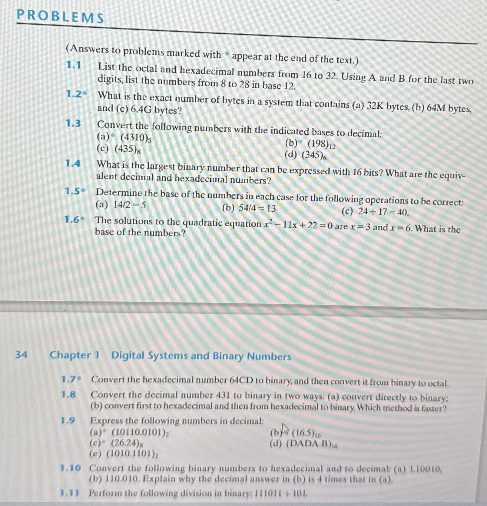 Solved PROBLEMS(Answers to problems marked with * ﻿appear at | Chegg.com