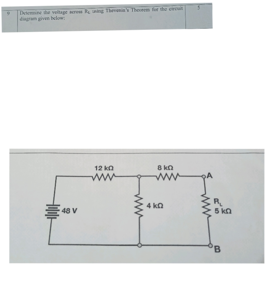 Solved 9 ﻿Determine the voltage across RL ﻿using Thevenin's | Chegg.com