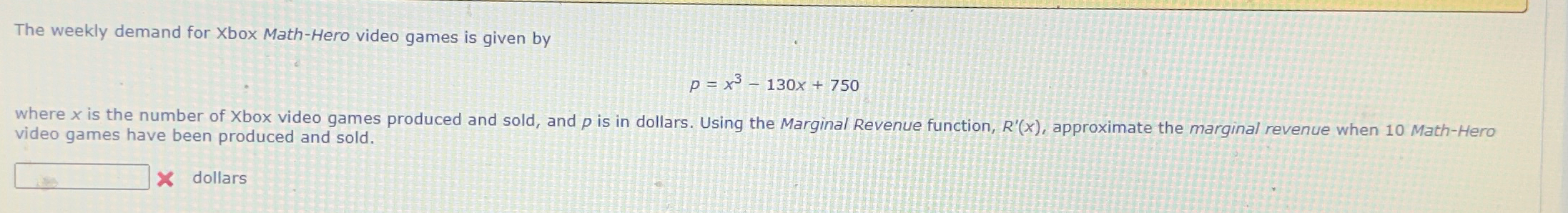 Solved The weekly demand for Xbox Math-Hero video games is | Chegg.com