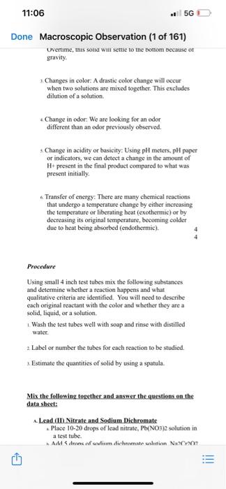 Macroscopic Observation Experiment Objectives: | Chegg.com