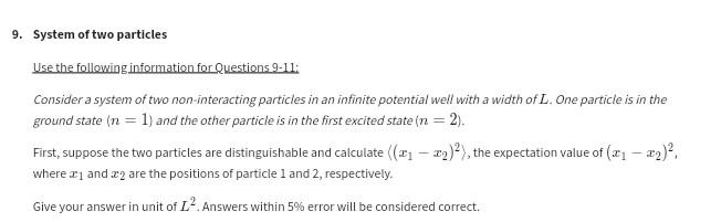 Solved 9. System of two particles Use the following | Chegg.com