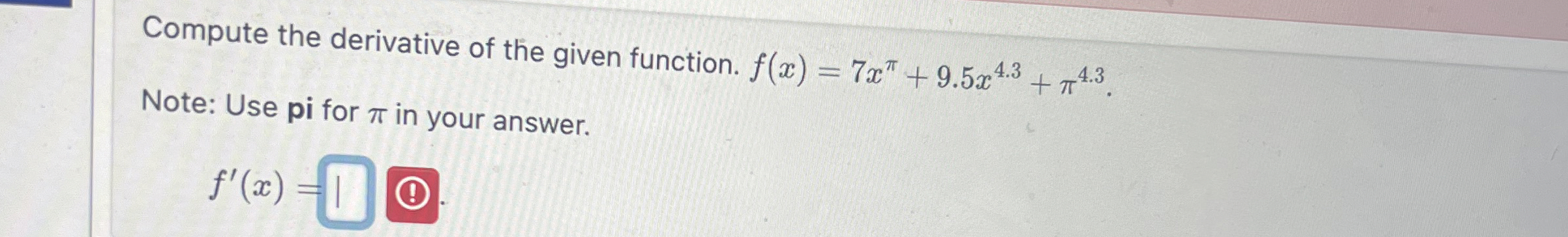 Solved Compute the derivative of the given function. | Chegg.com