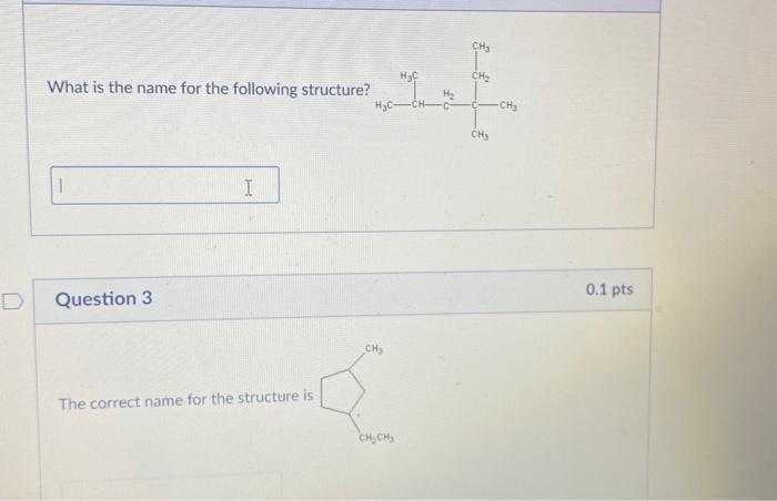 Solved What is the name for the following structure? | Chegg.com