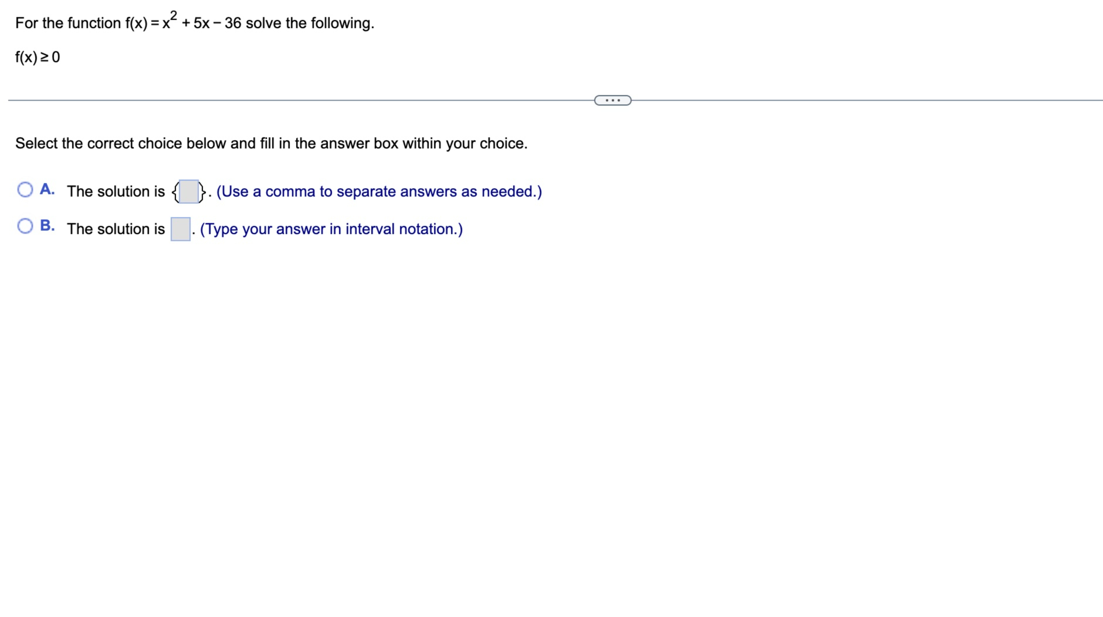 Solved For the function f(x)=x2+5x-36 ﻿solve the | Chegg.com
