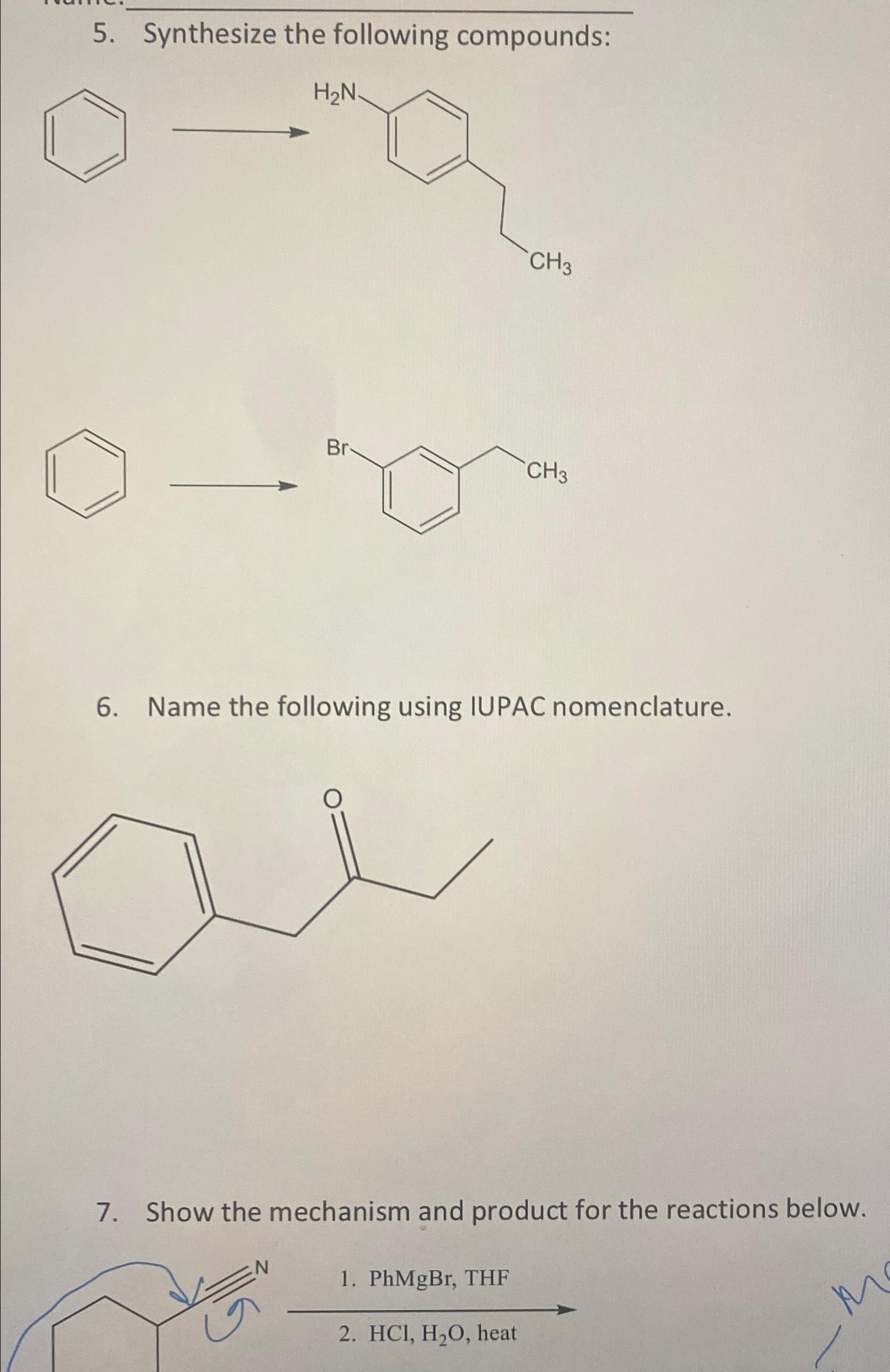 Solved Synthesize the following compounds:Name the following | Chegg.com
