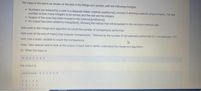 Solved The class is the same as shown at the end of the | Chegg.com