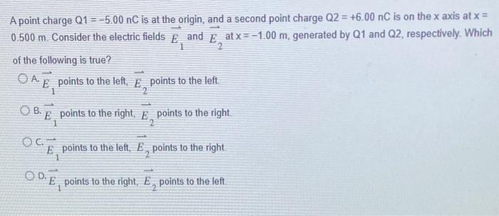 Solved A point charge Q1=−5.00nC is at the origin, and a | Chegg.com