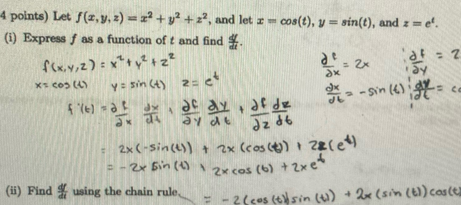 Solved 4 ﻿points) ﻿Let f(x,y,z)=x2+y2+z2, ﻿and let | Chegg.com